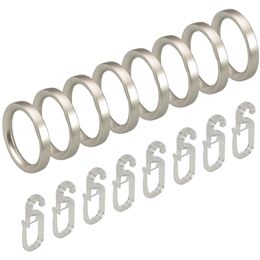 Gardinenring Liedeco, &Oslash;:1,6cm, silber, Materialmix, Gardinenbefestigungen, f&uuml;r Gardinenstangen &Oslash; 16 mm