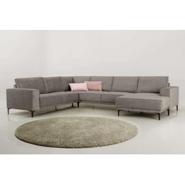 Wohnlandschaft OTTO HOME, B:342cm H:85cm T:260cm, beige, 100% Polyester, Sofas, "XXL Sofa Oland, Struktur, Flachgewebe, Luxus-Microfaser, Boucle",