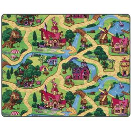 Kinderteppich, B:160cm H:6,5mm L:200cm, bunt, PRIMAFLOR-IDEEN IN TEXTIL, Polyamid, Teppiche, "Spielteppich CANDY TOWN", Kurzflor,