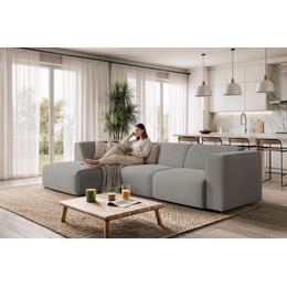 Ecksofa OTTO HOME, B:295cm H:70cm T:162cm, grau, Struktur fein (100% Polyester);Samtoptik (100% Polyester);Samtcord (92% Polyester, 8% Polyamid),