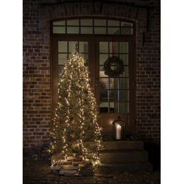 Konstsmide LED-Baummantel "Weihnachtsdeko aussen, Christbaumschmuck", Dioden 1.080 Stk. Flammen 1.080 Stk., Kabellänge 5m x Gesamtlänge 9m, schwarz,