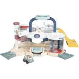 Smoby Kinder Spiel-Parkgarage "Little Smoby, Multi-Garage", blau, Kunststoff, B:56cm H:32cm T:29cm, Fahrzeug-Spielwelten, inklusive 1 Mini-Flitzer