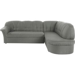 Ecksofa DOMO collection, B:246cm H:82cm T:180cm, grau, 100% Polyester, Wohnzimmer, Sofas, "Pegnitz, zeitlose und elegante Rückensteppung, Breite