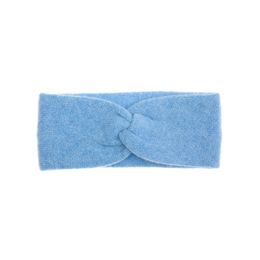 Zwillingsherz Damen Stirnband ""Classic"", blau, unifarben, Strick, Kaschmir, Mützen, Knoten vorn, Cashmere, Feinstrick