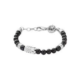 Diesel Damen Armband "Schmuck Edelstahl Armschmuck Beadarmband", 20cm, Edelstahl, schwarz, Edelstahl, Armb&auml;nder, mit Achat