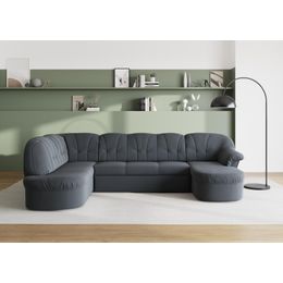 Wohnlandschaft DOMO collection, B:292cm H:82cm T:180cm, grau, 92% Polyester, 8% Nylon, Sofas, "Pegnitz, zeitlos&modern, elegante Rückensteppung,