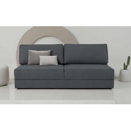 Schlafsofa OTTO HOME, B:202cm H:86cm T:102cm, grau, 100% Polyester, Wohnzimmer, Sofas, "Simonton 3-Sitzer, Breite 202 cm", Liegefläche 202x146 cm,
