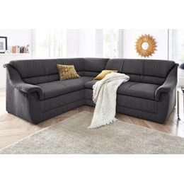 Ecksofa DOMO collection, B:251cm H:88cm T:193cm, grau, Struktur grob (85% Polyester, 15% Polyacryl );Struktur (100% Polyester);Microfaser PRIMABELLE