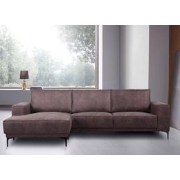 Ecksofa OTTO HOME, B:280cm H:85cm T:152cm, braun, Struktur weich (100% Polyester);Luxus-Microfaser (100% Polyester);Webstoff (100% Polyester),
