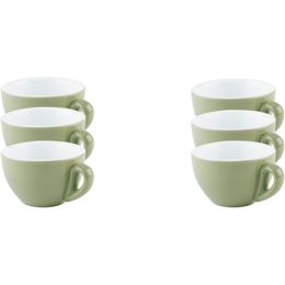 APS Tasse "6er Set Kaffeetassen -SNUG-", &Oslash; 9,5cm x 6cm, 200ml, 6 Stk., gr&uuml;n, Trinkgef&auml;&szlig;e, f&uuml;r Hei&szlig;getr&auml;nke aller Art geeignet