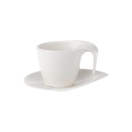 Villeroy & Boch VILLEROY & BOCH Tasse "Fr&uuml;hst&uuml;ckstasse mit Untertasse Flow 250 ml wei&szlig;", wei&szlig;, Trinkgef&auml;&szlig;e
