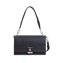 Tommy Hilfiger Damen Umhängetasche "TH HER MED CROSSOVER CORP", blau, Lederimitat, Taschen, Damen Handtasche, Clutch, seitliche Besätzen in Tommy