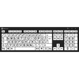 LogicKeyboard Slimline-Tastatur "XL-Print Black on White DE (PC/Nero)", schwarz, Tastaturen