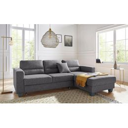 Ecksofa Trendmanufaktur, B:247cm H:85cm T:165cm, schwarz, Wohnzimmer, Sofas, "Chamber, zeitlos & modern, hoher Sitzkomfort, Breite 247cm, L-Form",