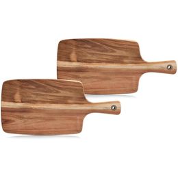 zeller PRESENT Schneidebrett, B/H/L: 19,5cm x 1,2cm x 41,8cm, braun, Schneidebretter, mit Griff, Gr. 41,8 x 19,5 cm