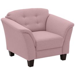 Sessel Home Affaire, B:104cm H:89cm T:90cm, rosa, Flachgewebe (100% Polyester);Luxus-Microfaser (90% Polyester, 10% Polyamid);Struktur fein (100%