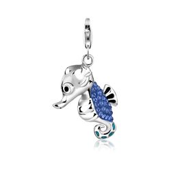 NENALINA Damen Charm-Einh&auml;nger "Seepferdchen 925 Sterling Silber, mit Kristallen von Swarovski", mit Steinen, silber, Silber 925 (Sterlingsilber),