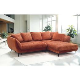 Ecksofa, B:282cm H:91cm T:187cm, braun, exxpo - SOFA FASHION, Wohnzimmer, Sofas, "Midway mit einfacher Easy-Lift-Bettfunktion, bodenfrei und modern",