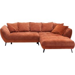 Ecksofa, B:282cm H:91cm T:187cm, braun, exxpo - SOFA FASHION, Wohnzimmer, Sofas, "Midway mit einfacher Easy-Lift-Bettfunktion, bodenfrei und modern",