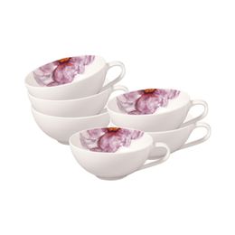 Villeroy & Boch VILLEROY & BOCH Tasse "Teeobertassen Rose Garden 110 ml 6er Set bunt", bunt, Trinkgefäße