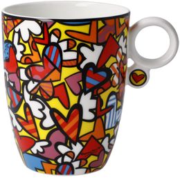 Goebel Tasse "Britto", 11cm, bunt, Trinkgef&auml;&szlig;e, Pop Art, K&uuml;nstlertasse, Romero Britto - All We Need is Love