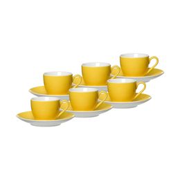 Ritzenhoff & Breker Tasse "Espressotassen und -untertassen Doppio 80 ml 6er Set", gelb, RITZENHOFF & BREKER, Trinkgefäße