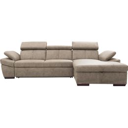 Ecksofa, B:280cm H:77cm T:170cm, beige, exxpo - SOFA FASHION, Microfaser-Primabelle (100%