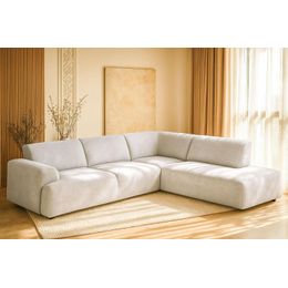 Ecksofa Home Affaire, B:282cm H:75cm T:223cm, beige, 90% PES, 10% Nylon, Wohnzimmer, Sofas, "Linkka, Breite 282 cm", L-Form, in einem weichen