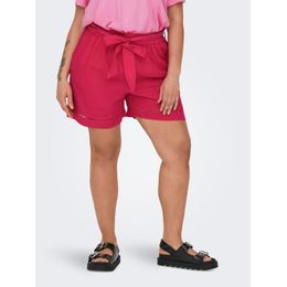 Only CARMAKOMA Damen Shorts "CARJUPITER LIFE SHORTS WVN", pink, Gr. 48, unifarben, Web, Obermaterial: 50% Viskose, 35% Baumwolle, 15% Leinen, Hosen