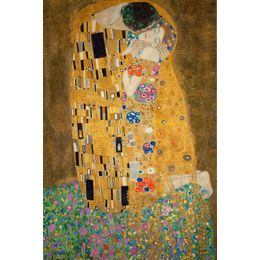 Holzbild Reinders, B:60cm H:90cm T:2cm, gold, MDF, Bilder, "Deco Panel 60x90 Gustav Klimt - the kiss"