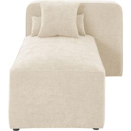 Ottomane Home Affaire, B:100cm H:76,5cm T:153cm, beige, 100% Polyester, Sofas, "Sundstrup", Modulserie, individuelle Zusammenstellung