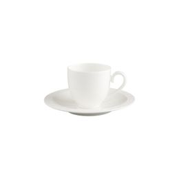 Villeroy & Boch VILLEROY & BOCH Tasse "Espressotasse mit Untertasse White Pearl 70 ml wei&szlig;", wei&szlig;, Trinkgef&auml;&szlig;e