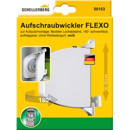 Schellenberg Aufputz-Gurtwickler "Aufschraubwickler Flexo Mini", 1 Stk., wei&szlig;, Gurtwickler, aufklappbar und h&ouml;henverstellbar, 180 schwenkbar