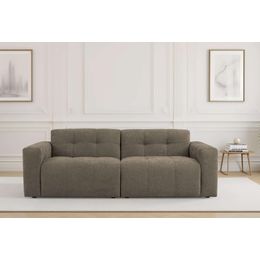 3-Sitzer OTTO HOME, B:220cm H:73cm T:93cmbraun, 100% polyester, Sofas, "Tapley", Breite 220 cm,Boucle, Struktur fein, mit Knopfsteppung, bodentief