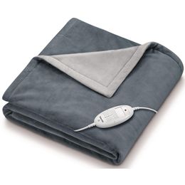 Beurer Heizdecke "HD 75 Cosy Dark-Grey, elektrische Wärmedecke zum Einkuscheln", grau, Flauschfaser, B:130cm H:180cm, Heizdecken, Mit 6
