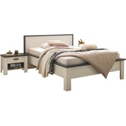 Bettanlage Home Affaire, B:280cm H:93cm T:213cm, weiß, Schlafzimmermöbel-Sets, "SHERWOOD", Liegefläche Bett 140x200cm, 2 Nachttische mit jeweils 1