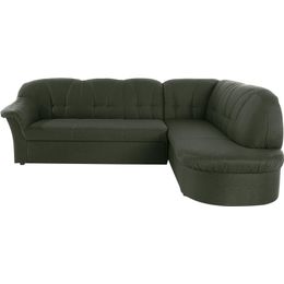 Ecksofa DOMO collection, B:246cm H:82cm T:180cm, gr&uuml;n, 100% Polyester, Wohnzimmer, Sofas, "Pegnitz, zeitlose und elegante R&uuml;ckensteppung, Breite