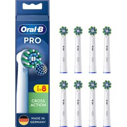 Oral-B Aufsteckbürsten "Pro CrossAction", 8 Stk., weiß, Zahnbürstenköpfe, X-förmige Borsten