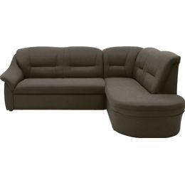 Ecksofa DOMO collection, B:232cm H:88cm T:176cm, grau, 100% Polyester, Wohnzimmer, Sofas, "Faenza für kleine Räume, Stellmaße 232x176cm, komfortabel,