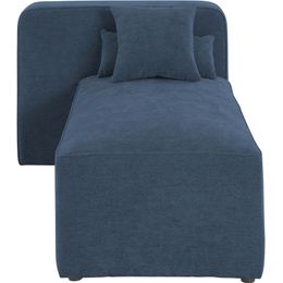 Ottomane Home Affaire, B:100cm H:76,5cm T:153cm, blau, 100% Polyester, Sofas, "Sundstrup", Modulserie, individuelle Zusammenstellung