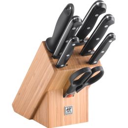 Zwilling Messerblock "TWIN Chef 2", B:11cm H:28cm, braun, Messerblöcke, Messerblock mit 5 Messern + 1 Schere + 1 Wetzstahl, Bambus