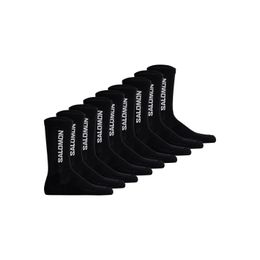 Salomon Herren Kurzsocken "Socken EVERYDAY CREW 9P 9er Pack", Gr. 42, schwarz, Obermaterial: 70% Baumwolle CO. 27% Polyamid PA. 3% Elasthan EL.,