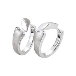 Jobo Damen Paar Creolen "Ohrringe Wei&szlig;goldohrringe 17 mm", 17,5mm, SI = kleine Einschl&uuml;sse, Diamanten Wei&szlig;gold 585wei&szlig;gold 585, Diamanten, Wei&szlig;gold