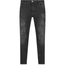 Karl Kani Herren Bequeme Jeans "Karl Kani Herren 2Y Skinny Fit Jeans"schwarz, Gr. 32, unifarben, 98% Baumwolle, 2% Elasthan, Jeans
