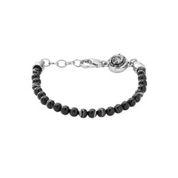 Diesel Damen Armband "Schmuck Edelstahl Armschmuck Beadarmband", 20cm, Edelstahl, schwarz, Edelstahl, Armb&auml;nder, mit Achat