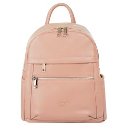 Samantha Look Damen Cityrucksack, rosa, Leder, Rindsleder, Rucksäcke, echt Leder, Made in Italy