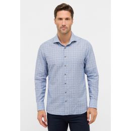 Eterna Herren Langarmhemd "MODERN FIT"blau, Gr. 44, Twill, 59% Baumwolle, 41% Leinen, Hemden, EASY IRON (b&uuml;gelleicht)