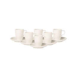 Villeroy & Boch VILLEROY & BOCH Tasse "Espressotassen mit Untertassen Artesano Original 100 ml 6er Set wei&szlig;", wei&szlig;, Trinkgef&auml;&szlig;e