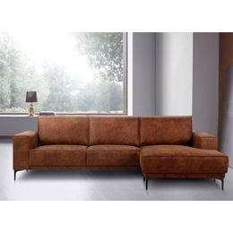 Ecksofa OTTO HOME, B:280cm H:85cm T:152cm, braun, Struktur weich (100% Polyester);Luxus-Microfaser (100% Polyester);Webstoff (100% Polyester),