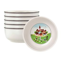 Villeroy & Boch VILLEROY & BOCH Schale "Dessertschalen Design Naif &oslash; 13 cm 6er Set bunt", bunt, Sch&uuml;sseln
